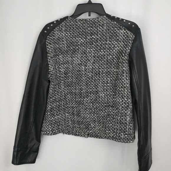 Lapis | Jackets & Coats | Lapis Tweed And Leather With Sliver Studs ...